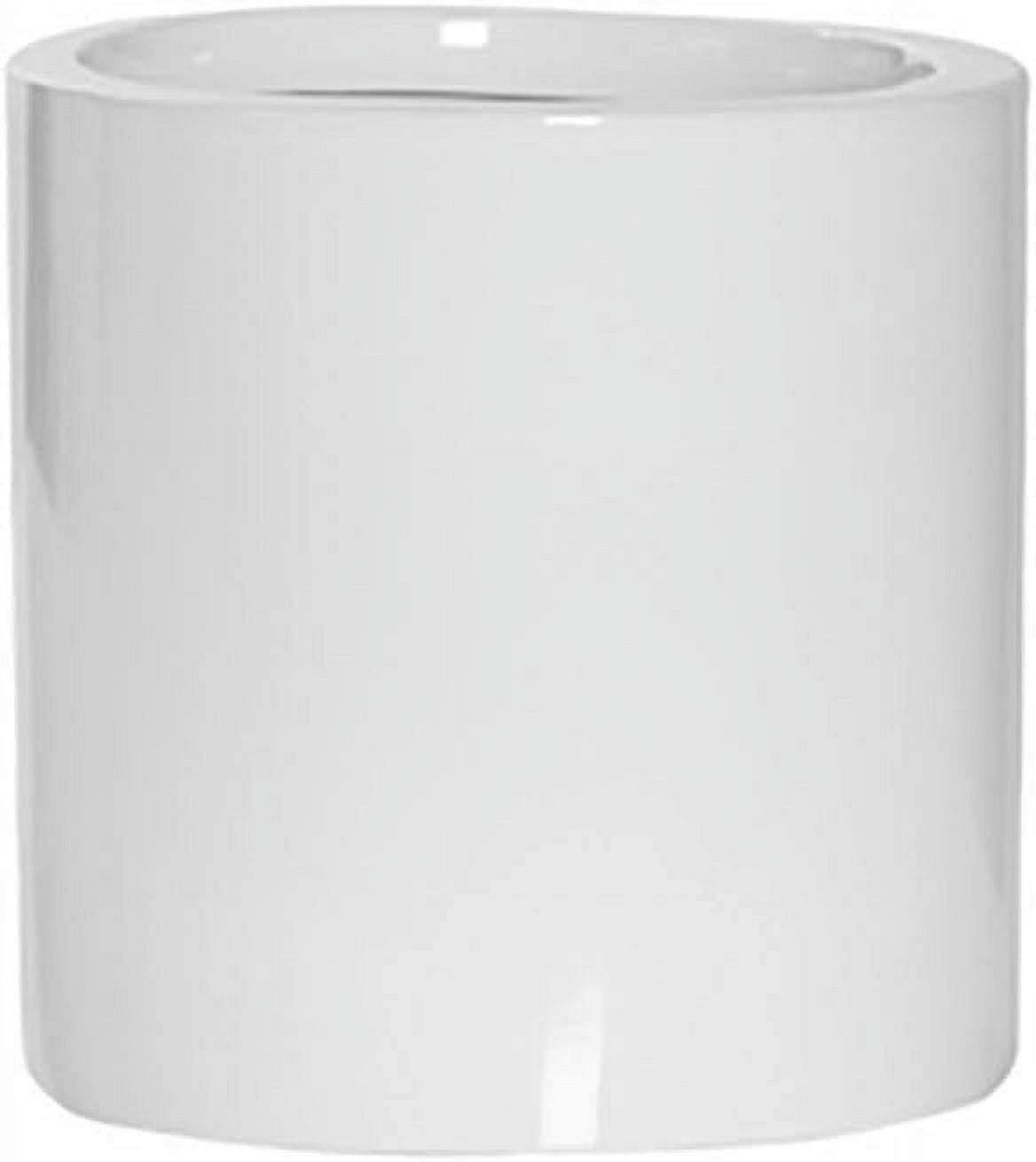 Elegant White Shiny Cylinder Flower Pot - 6" H x 6" W Indoor and ...