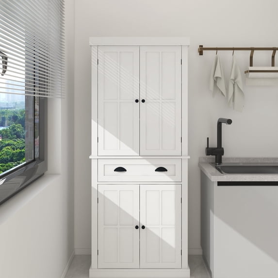 Elegant White Sideboard / Ample Space for Dishes & Appliances / Anti ...