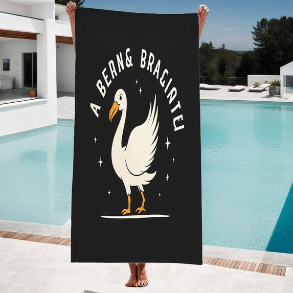 Elegant White Swan Design Beach Towel - Perfect for Pool Travel and ...