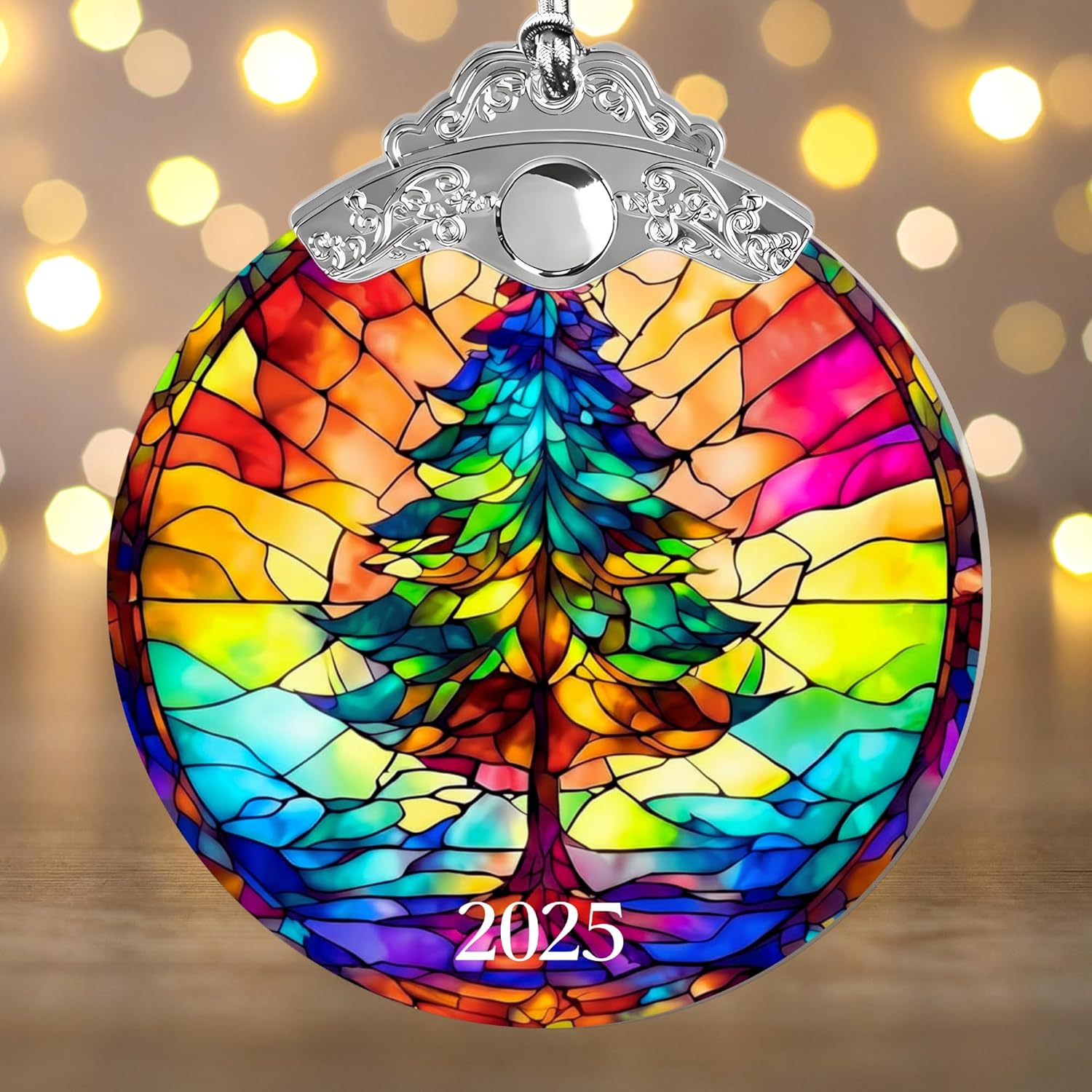 Elegant White Tree Christmas Ornament 2025, Acrylic Ornament, Unique ...