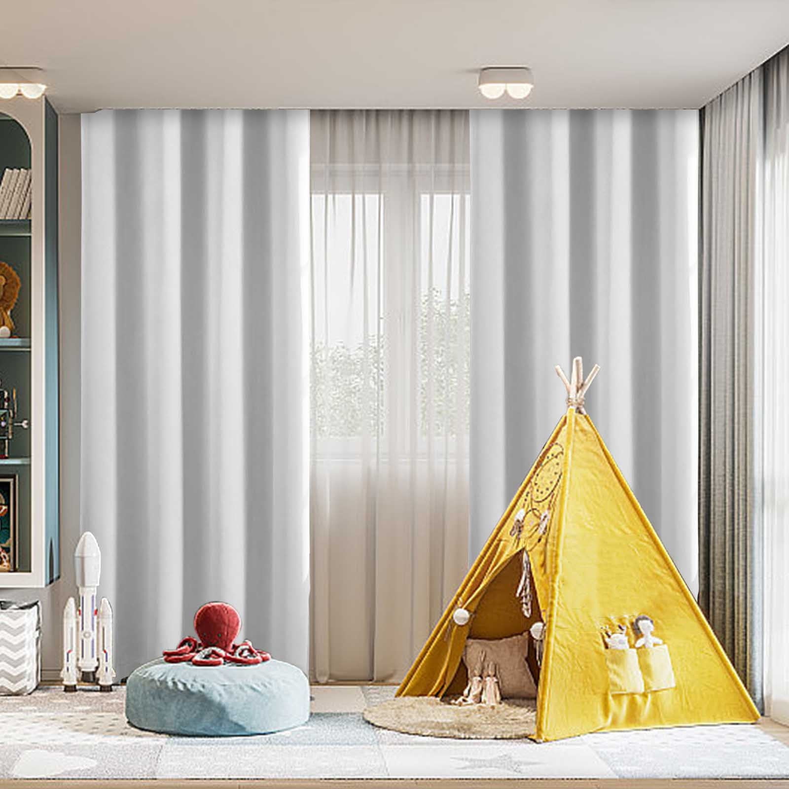 Elegant Window Panels, Overlay Style, 63x52 Inch Size, Light Fabric ...