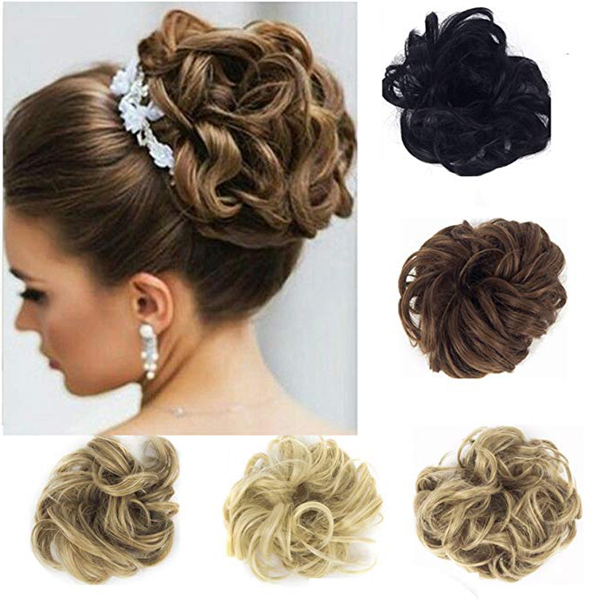 Elegant Woman Donut Ponytail Synthetic Hair Pieces and Buns Big Hair ...