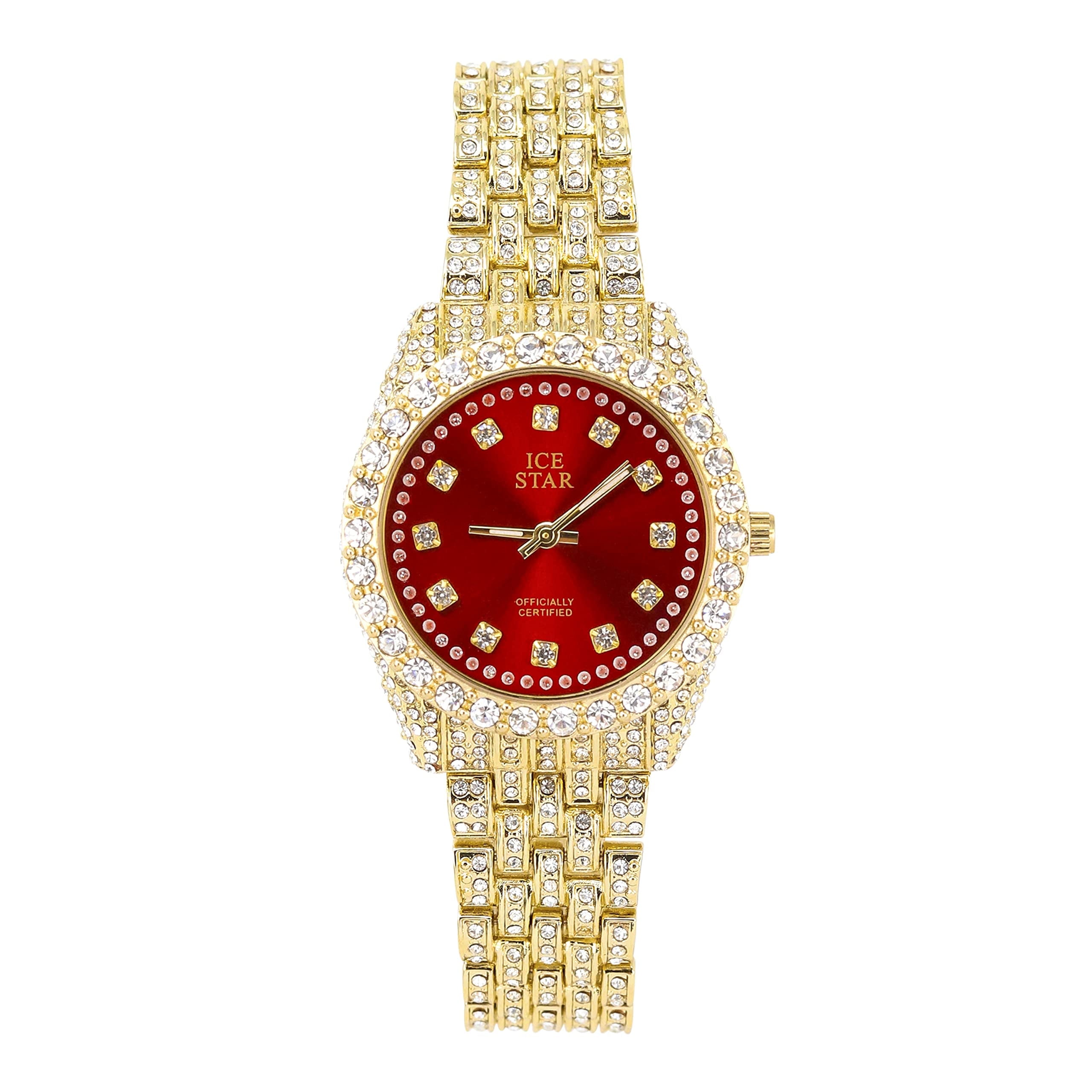 Elegant Women's 32mm Iced Diamond Watch - Shiny Sleek Dial with ...