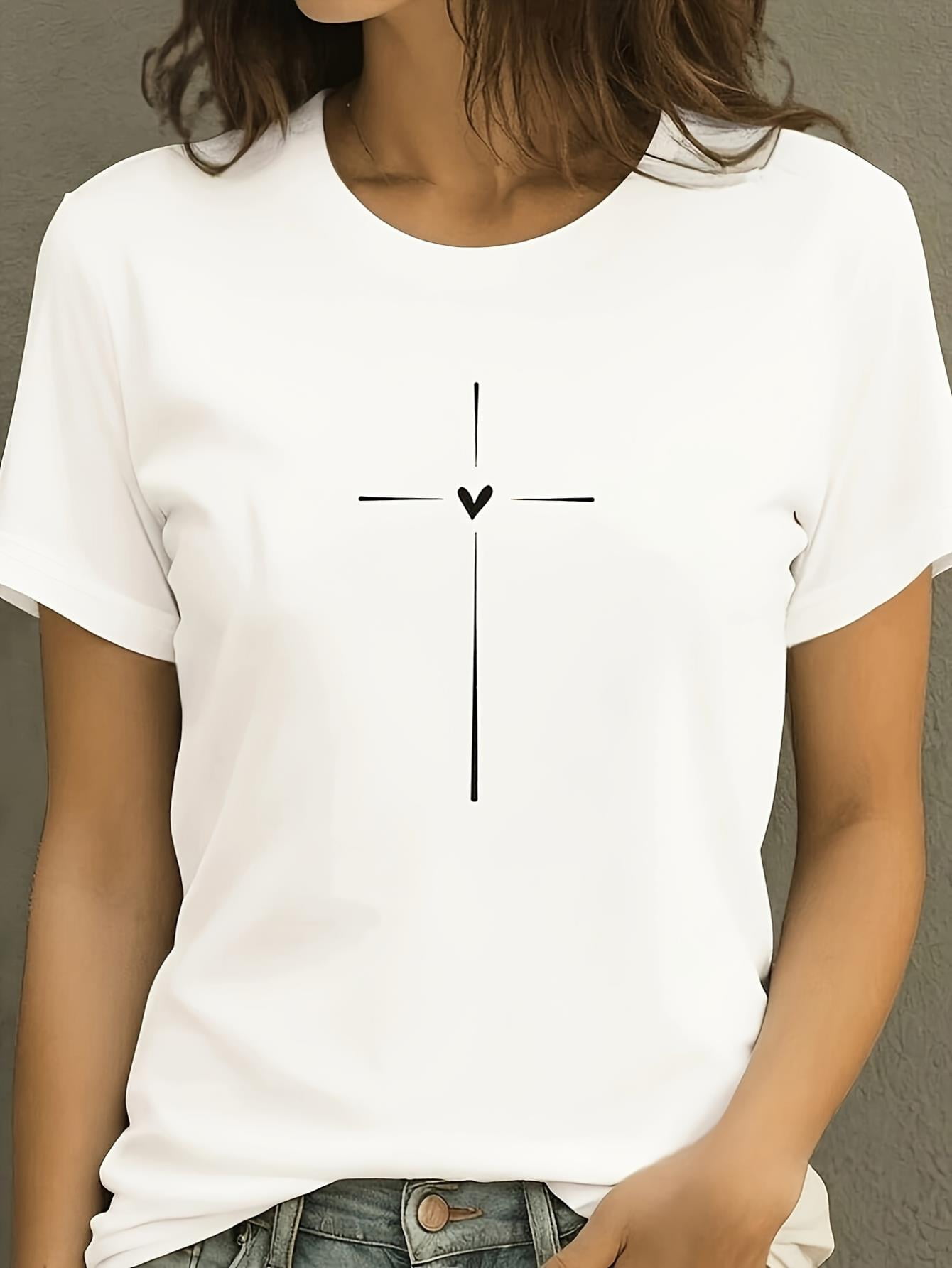 Elegant Women's Casual Sportswear T-Shirt - Polyester, Machine Washable ...