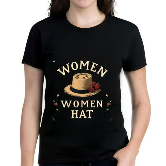 Elegant Women's Cotton Short Sleeve T-Shirt with Bold ' Women's HAT ...