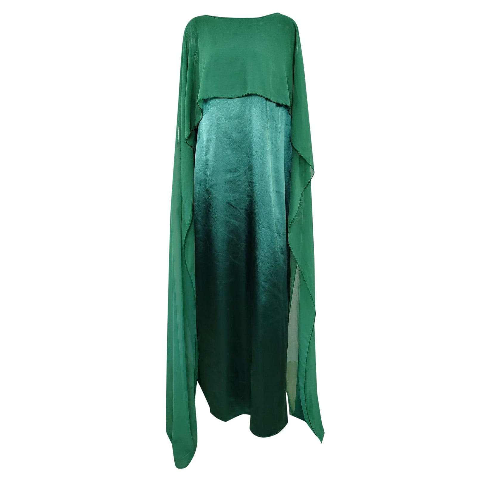Elegant Women's Flowy Chiffon Swing Dress with Round Neck Loose Fit Mid ...