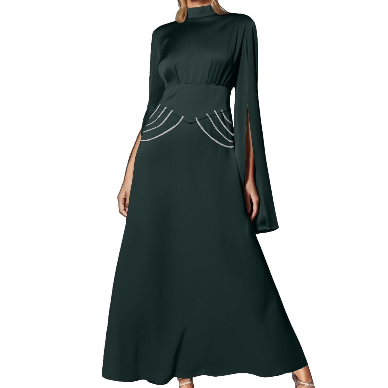 Elegant Women's Formal Dress For Daily Wear And Parties Round Neck Long ...