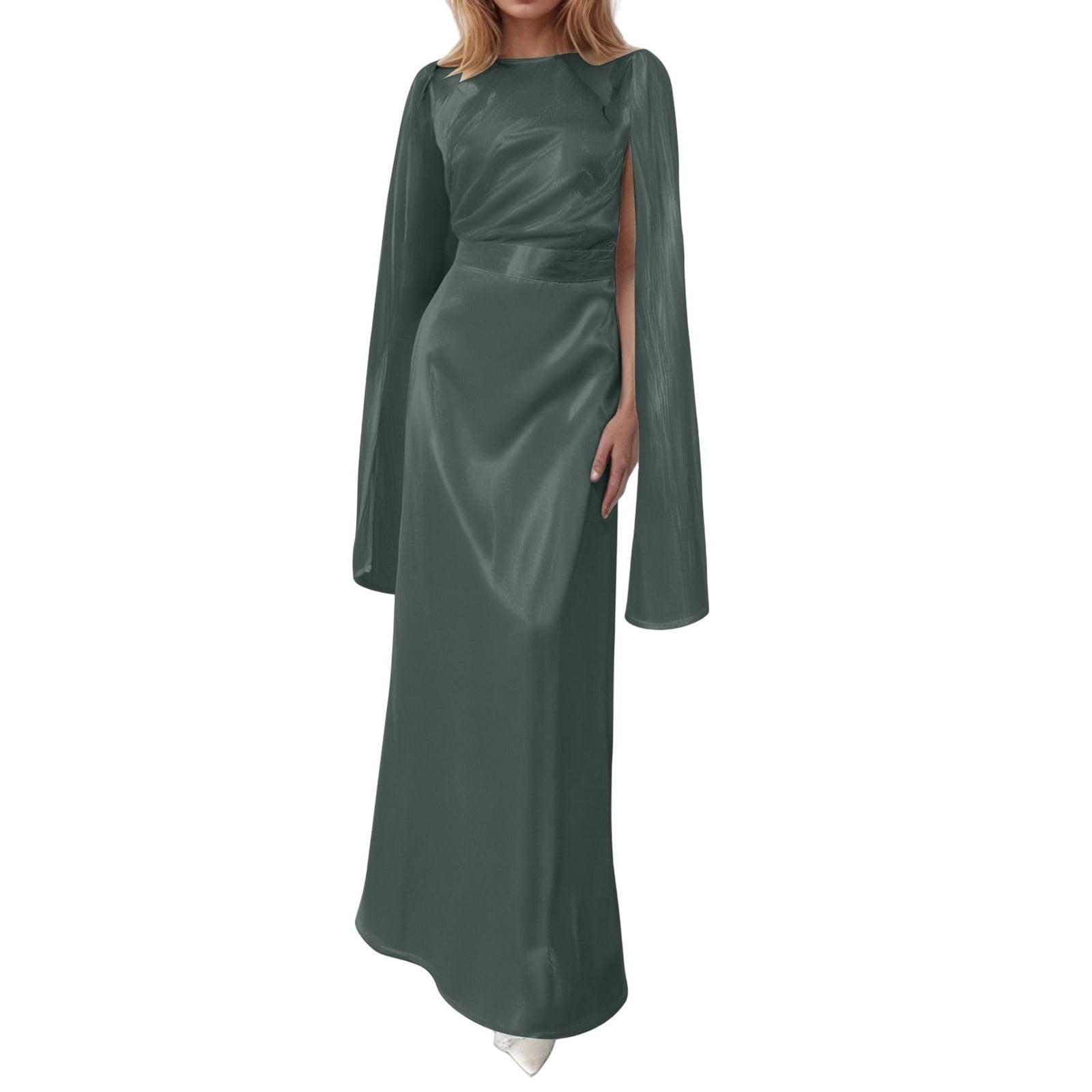 Elegant Women's Formal Dress For Daily Wear And Parties Round Neck Long ...