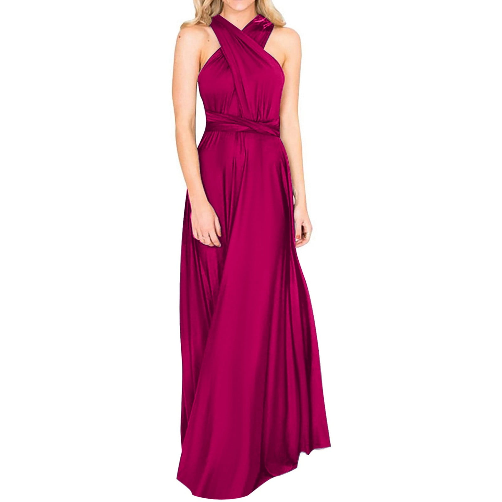 Elegant Women's Formal Long Dress Backless Bandage Style Evening Gown ...
