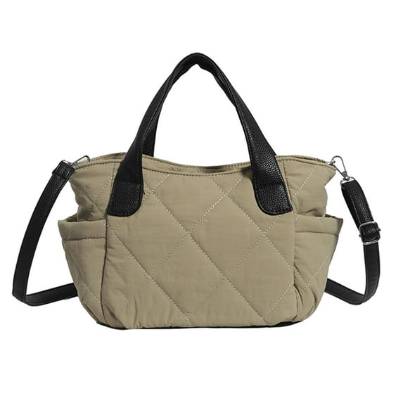 Elegant Women's Quilted Crossbody Bag Padded Nylon Handbag With ...