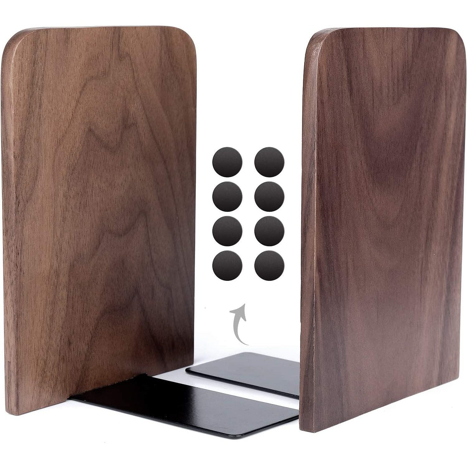 Elegant Wood Bookends, Heavy Duty Bookstand Support For Any Size Books ...