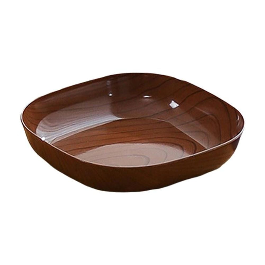 Elegant Wood Grain Square Serving Plate - Made of Long-Lasting Plastic ...