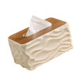 Elegant Wood Top Tissue Holder With Wavy Design Quick Access Tissue ...