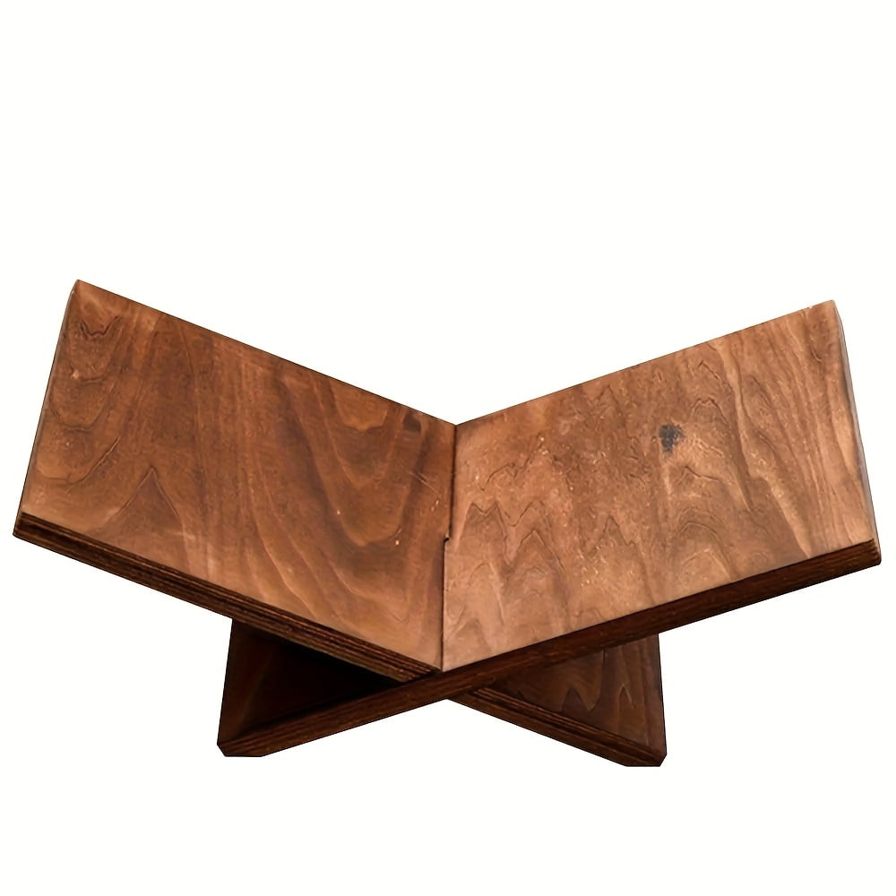 Elegant Wooden Book Display Stand with Crossed Frame Design - Modern ...