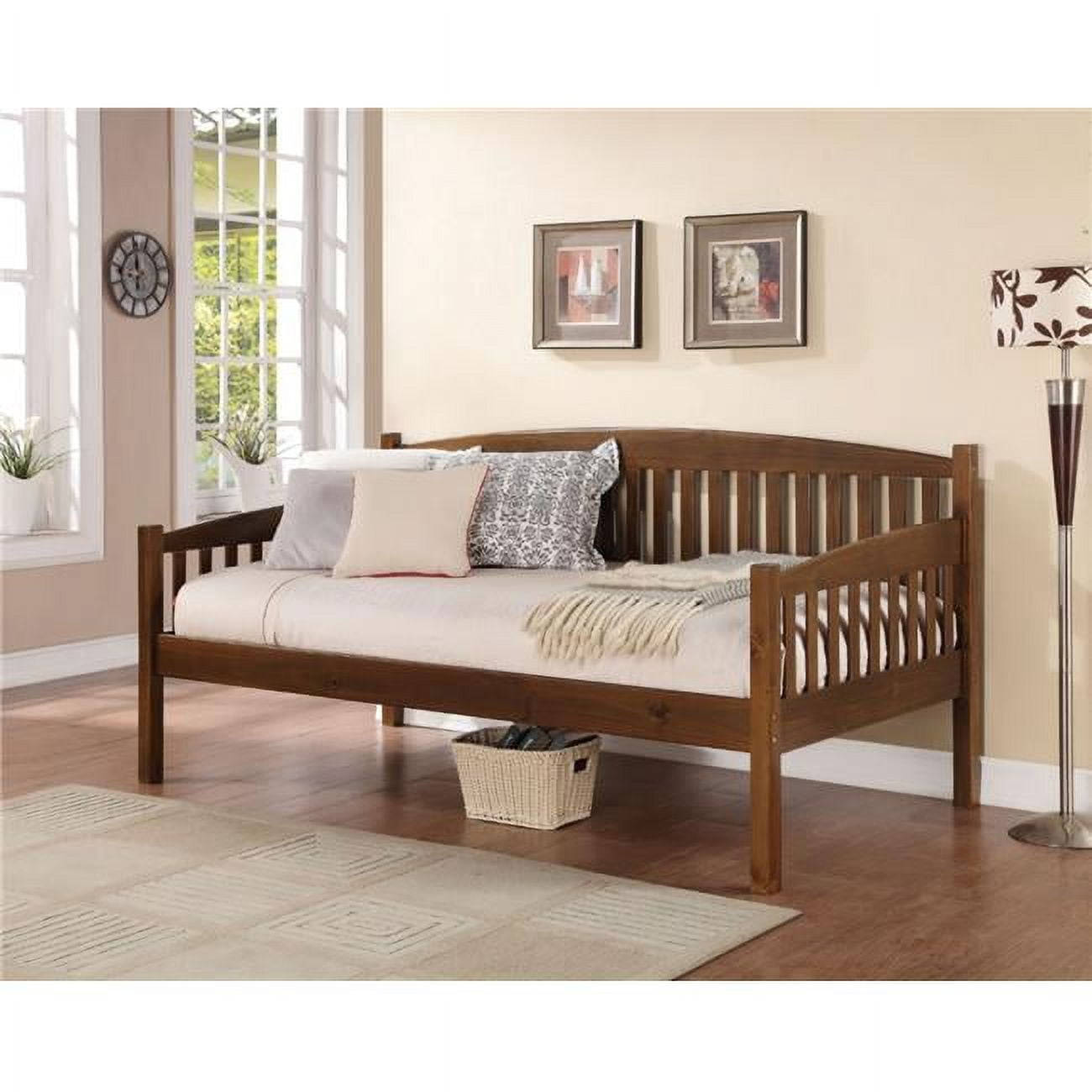Elegant Wooden Daybed, Antique Oak Brown - Walmart.com