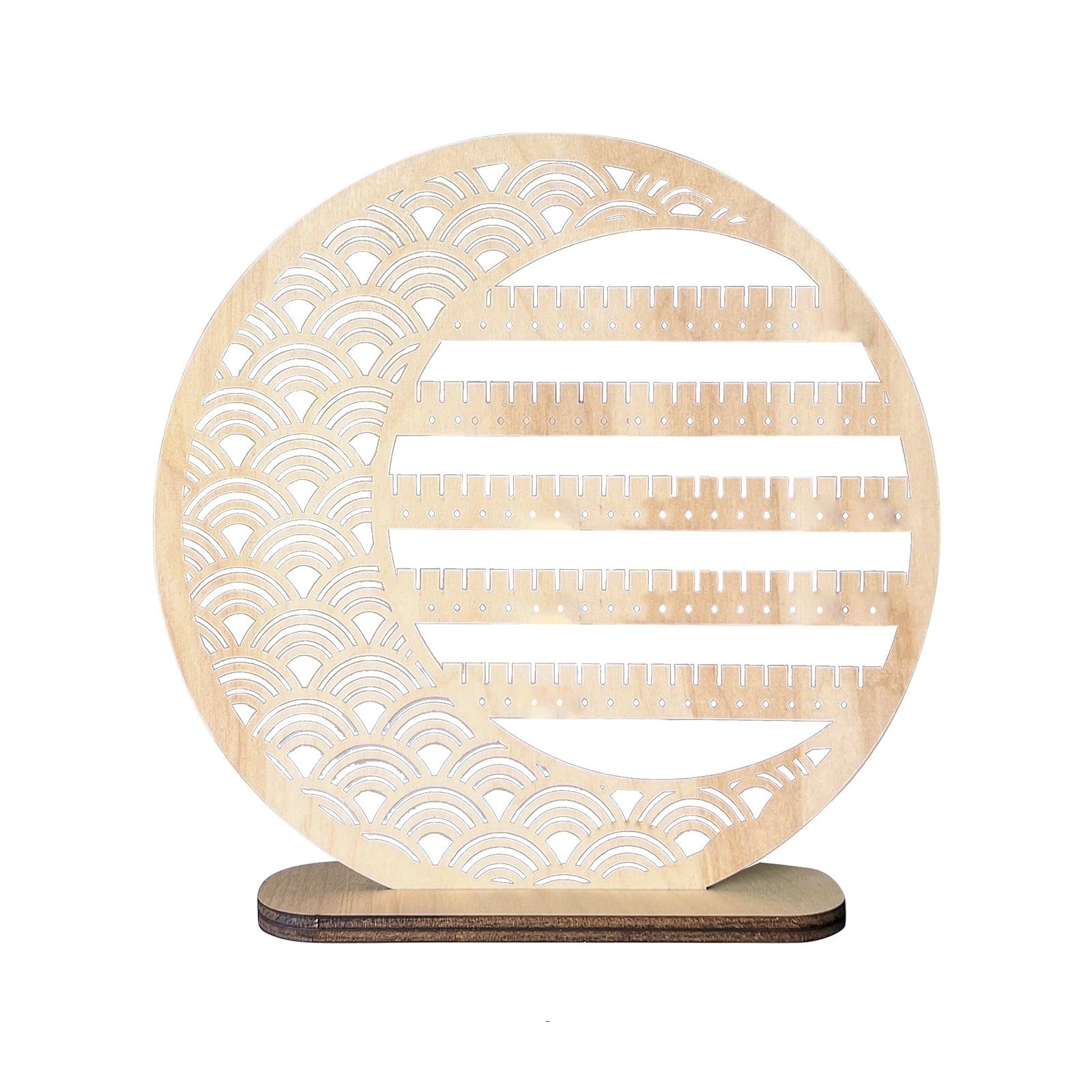 Elegant Wooden Earring Holder Stand with Floral Design, 96 Holes for ...