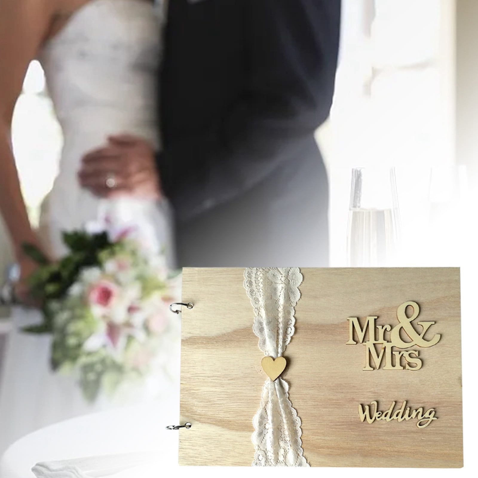 Elegant Wooden Guest Book for Wedding Anniversary Birthday ...