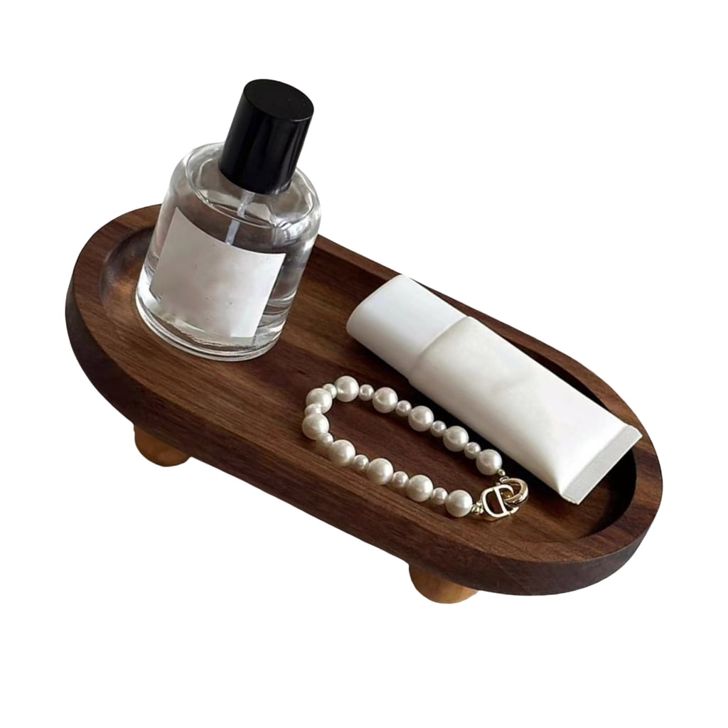 Elegant Wooden Oval Jewelry Dish Fragrances Perfume Bottle Stand ...