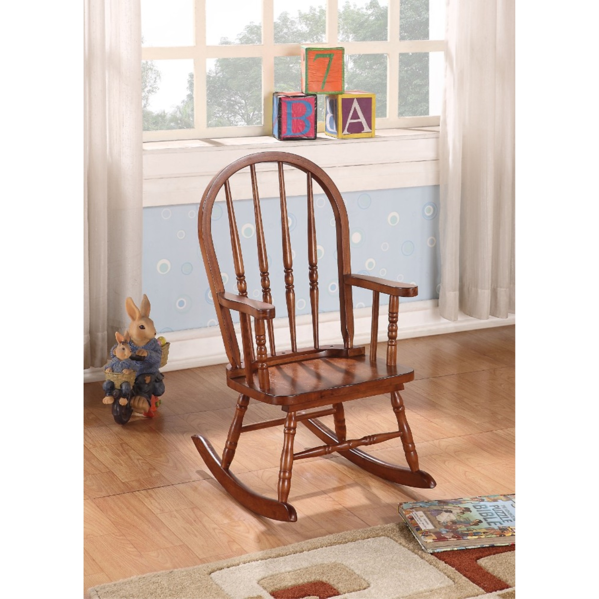 Elegant Wooden Rocking Chair, Tobacco Brown - Walmart.com