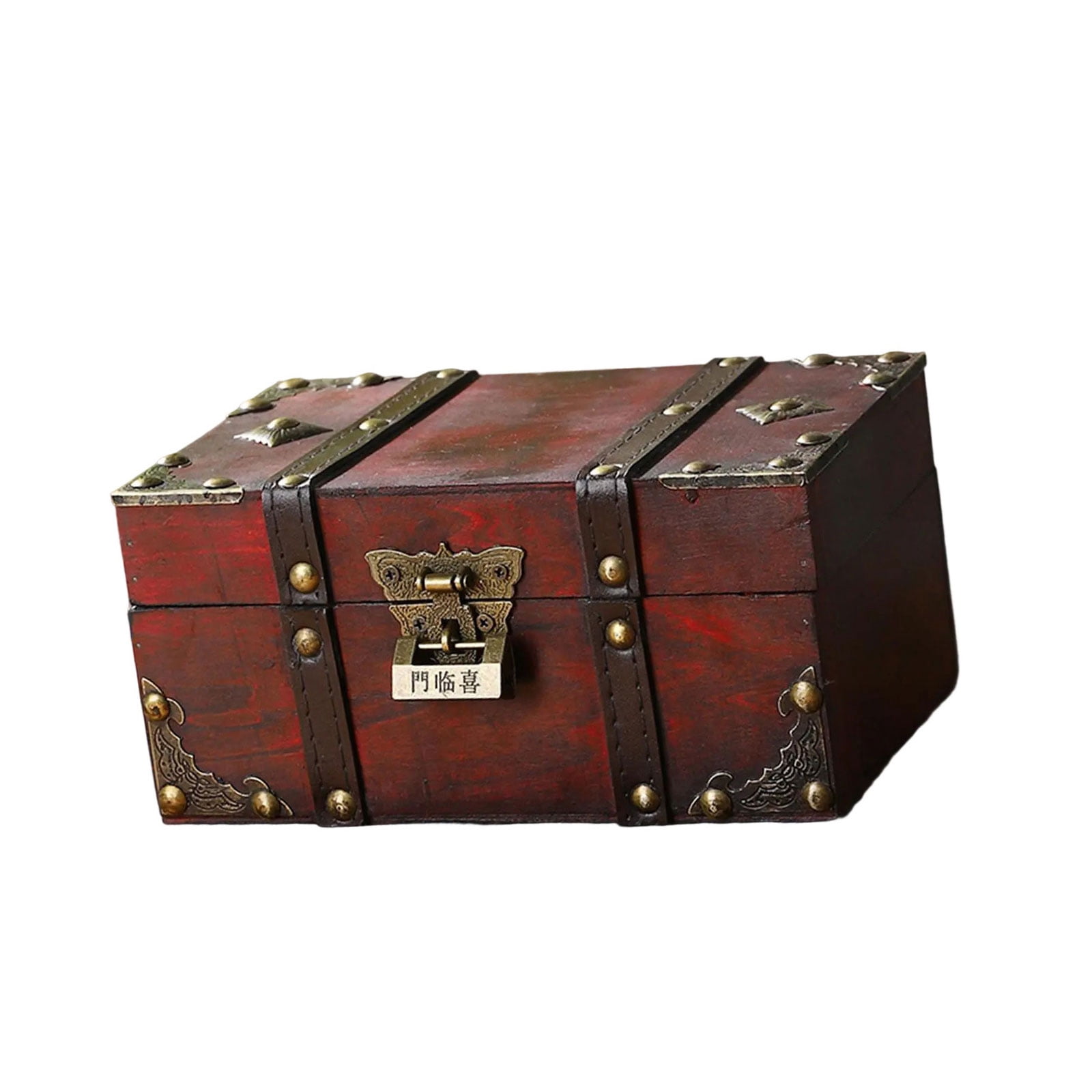 Elegant Wooden Storage Trunk for Coin and Keepsakes Antique Jewelry Box ...