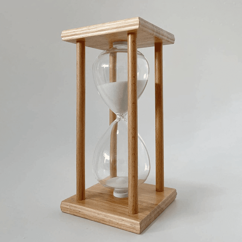Elegant Wooden Timer Timer with White Sand - 45 Minute Sandglass for ...
