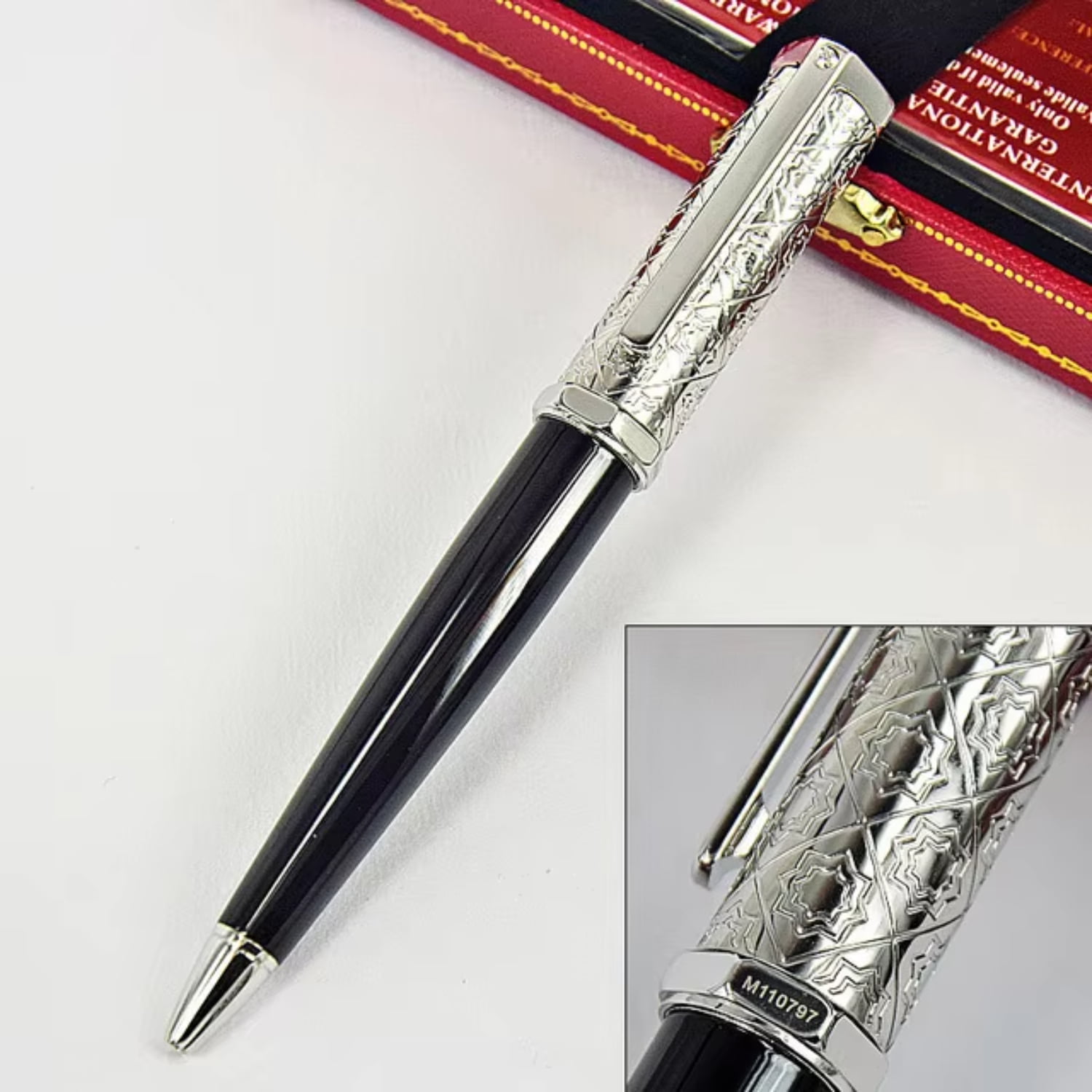 Elegant YAMALANG Green Wave Pattern Octagon Ballpoint Pen with Red Gift ...