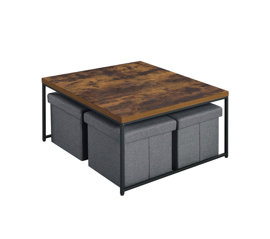 Elegant and Compact Caitlin Coffee Table with Storage Bins - Walmart.com