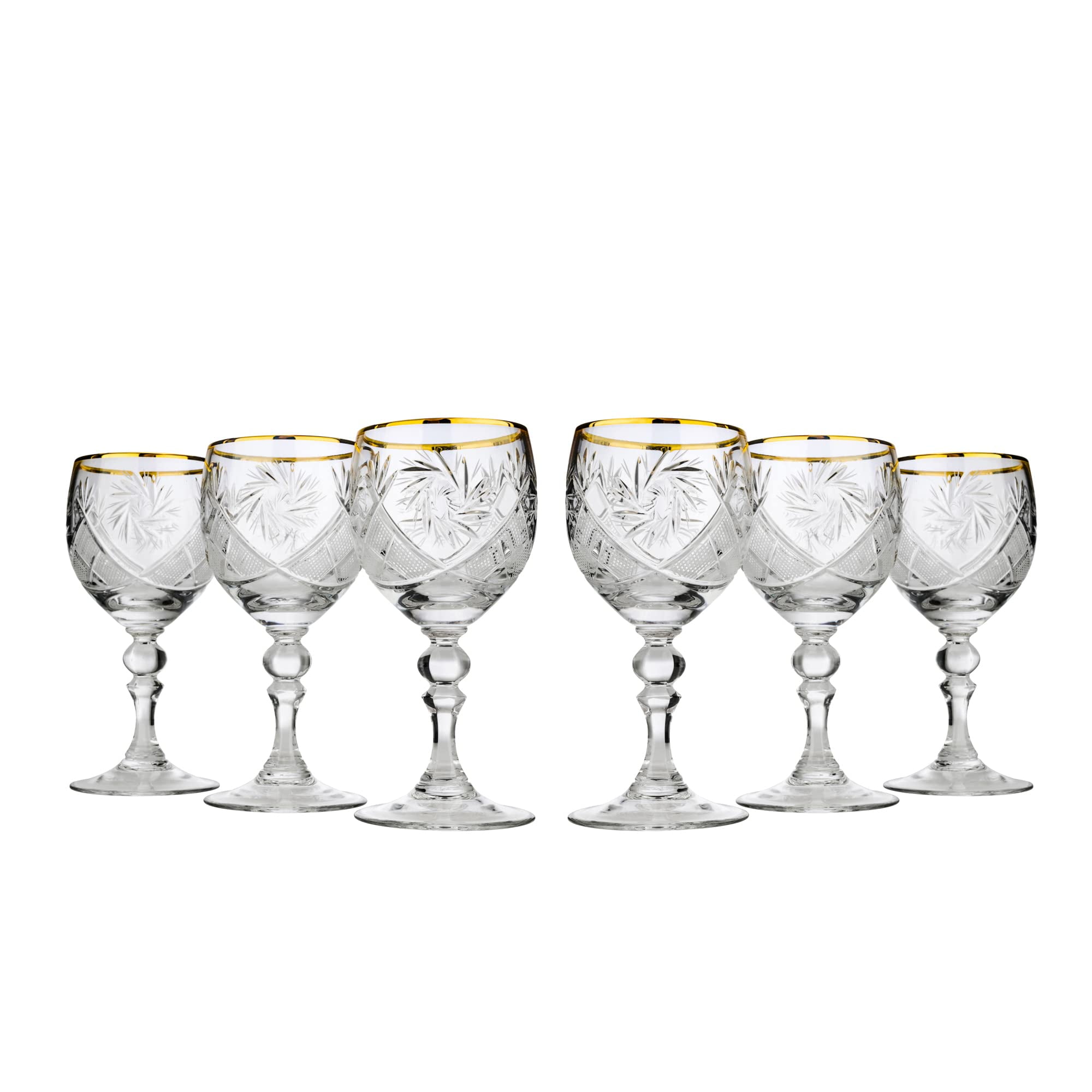 Elegant and Modern Crystal Crafted Wine Glass Set for Party - 8 oz Wine ...