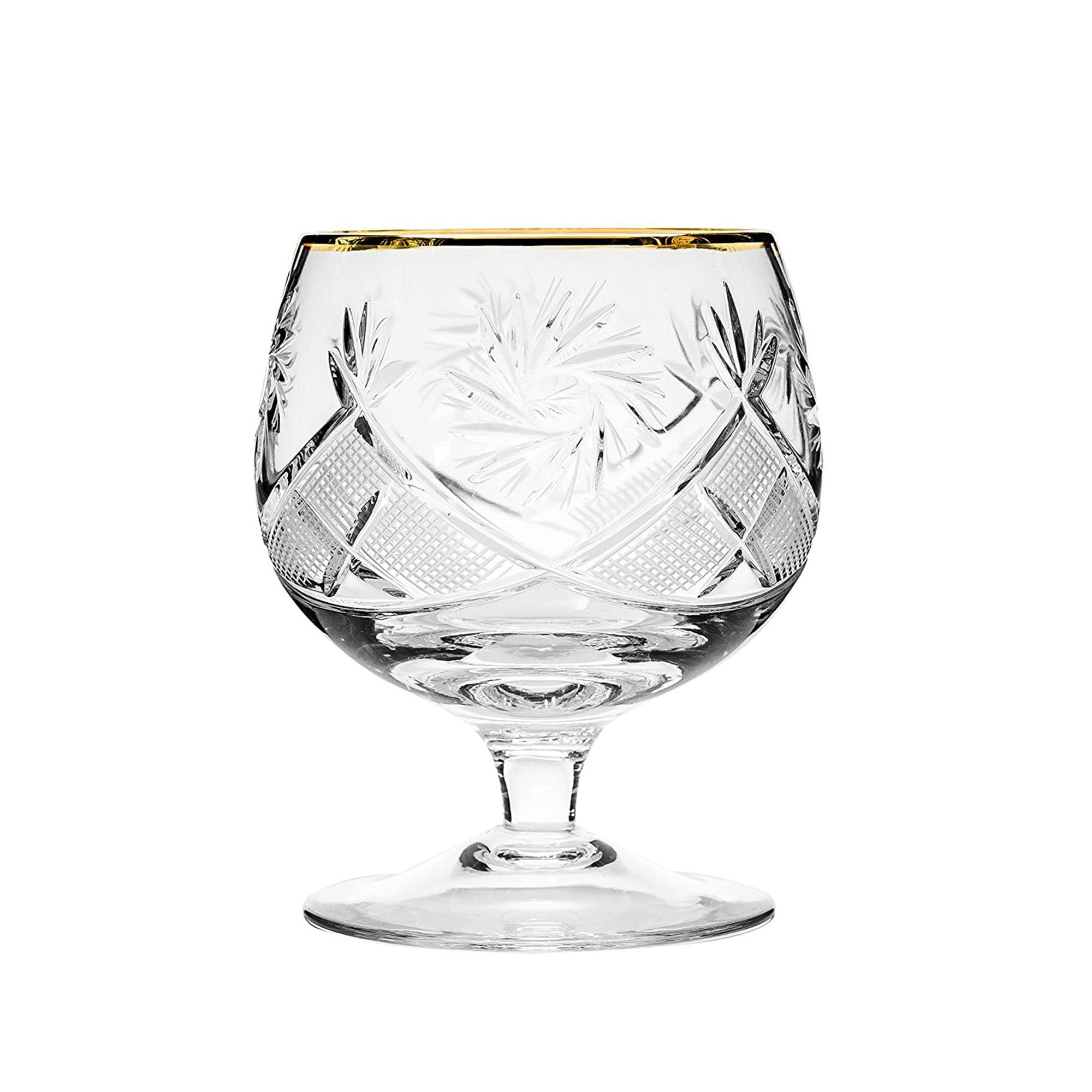 Elegant and Modern Russian Cut Crystal Brandy Glass Set for Hosting ...