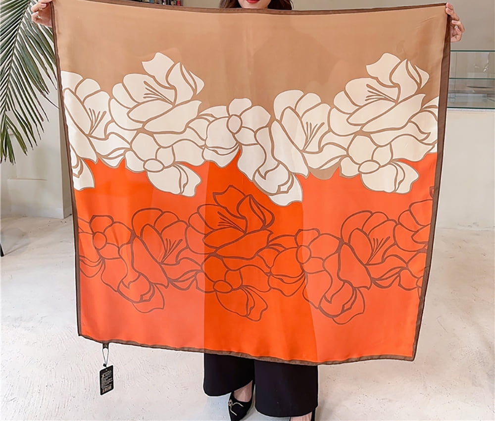 Elegant and versatile printed silk scarf - No. 2 color - Walmart.com