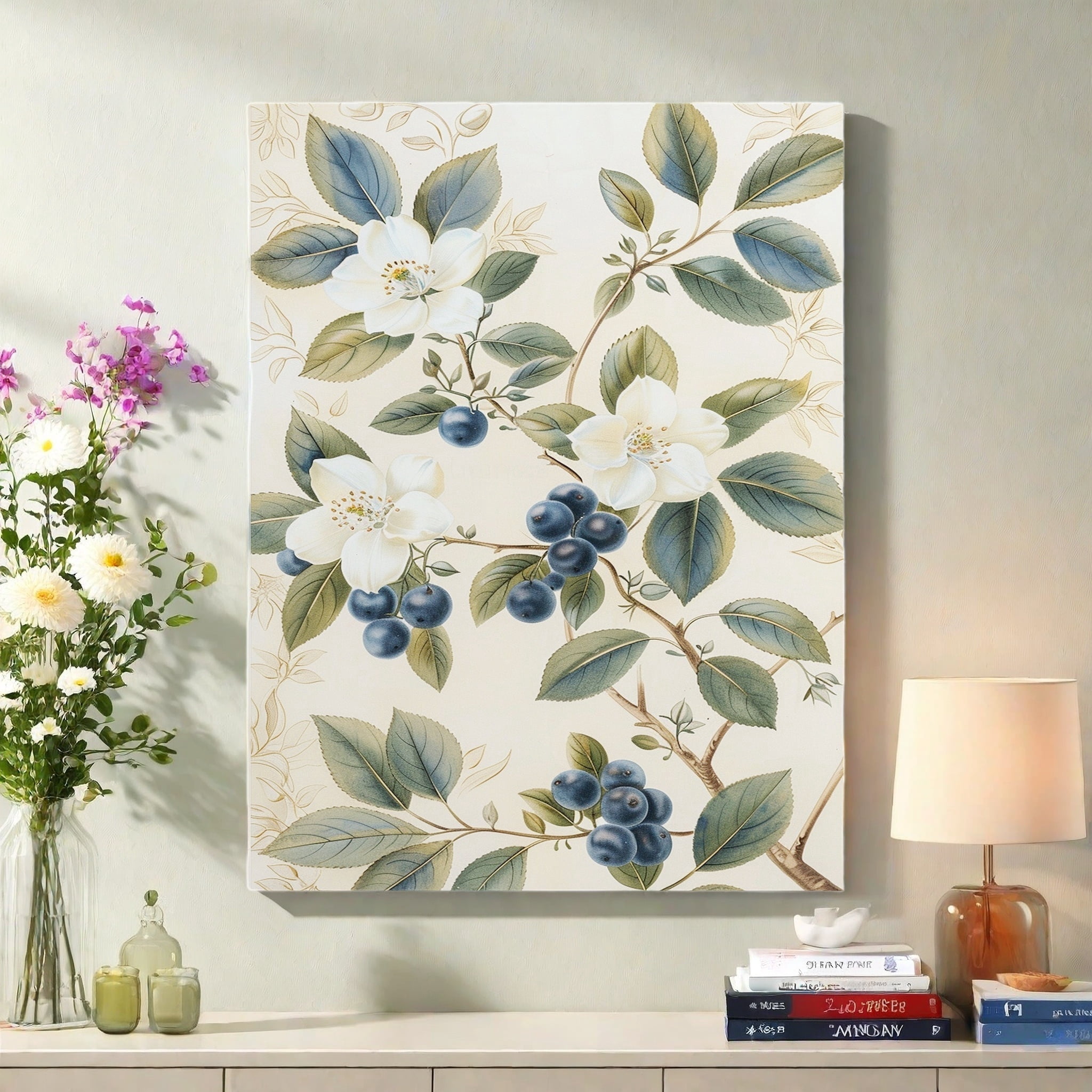 Elegant botanical art: the natural rhythm of blueberry branches and ...