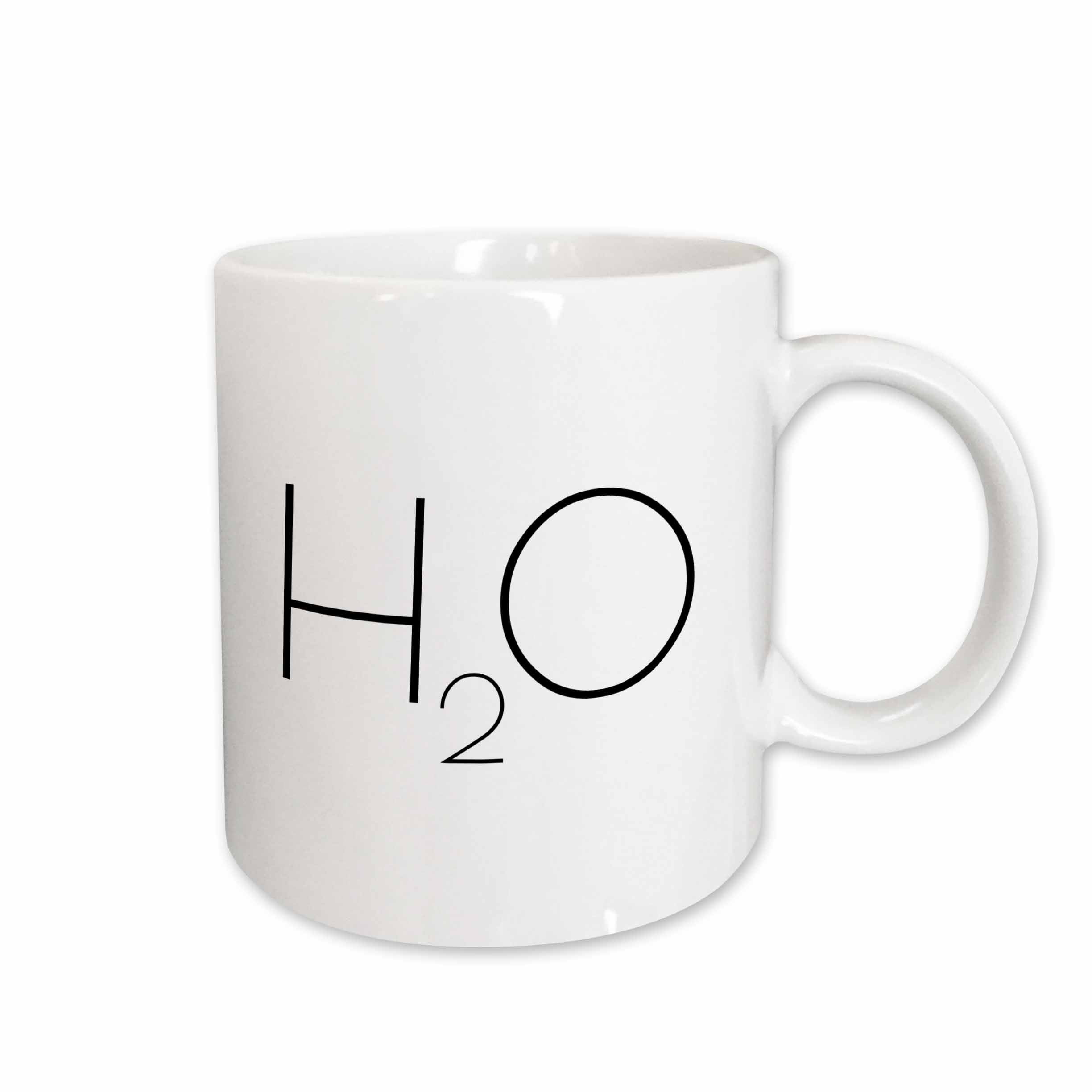 Elegant chemical formula H2O of water. Black letters on white surface ...