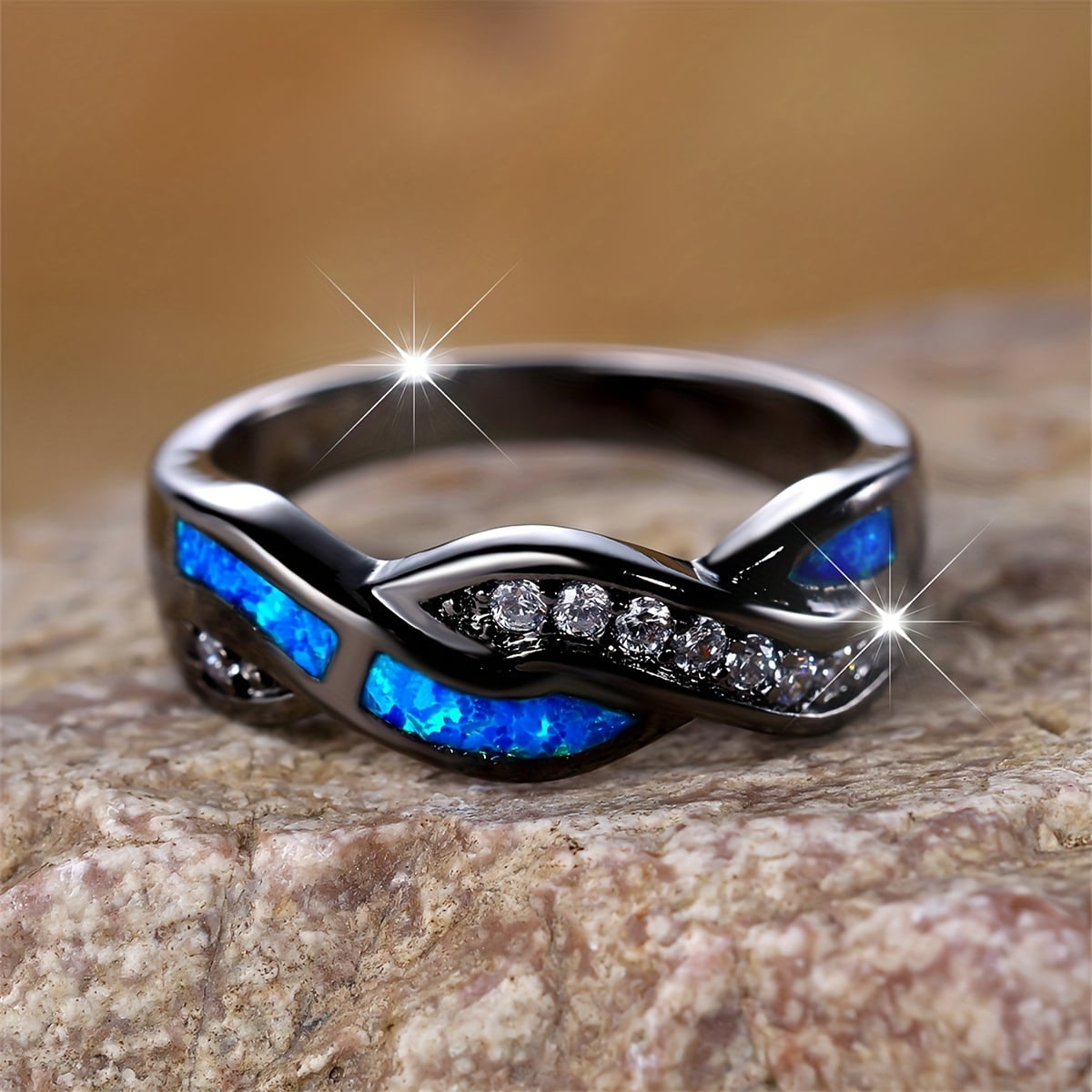 Elegant twisted cross ring, minimalist personality stylish luxury ...