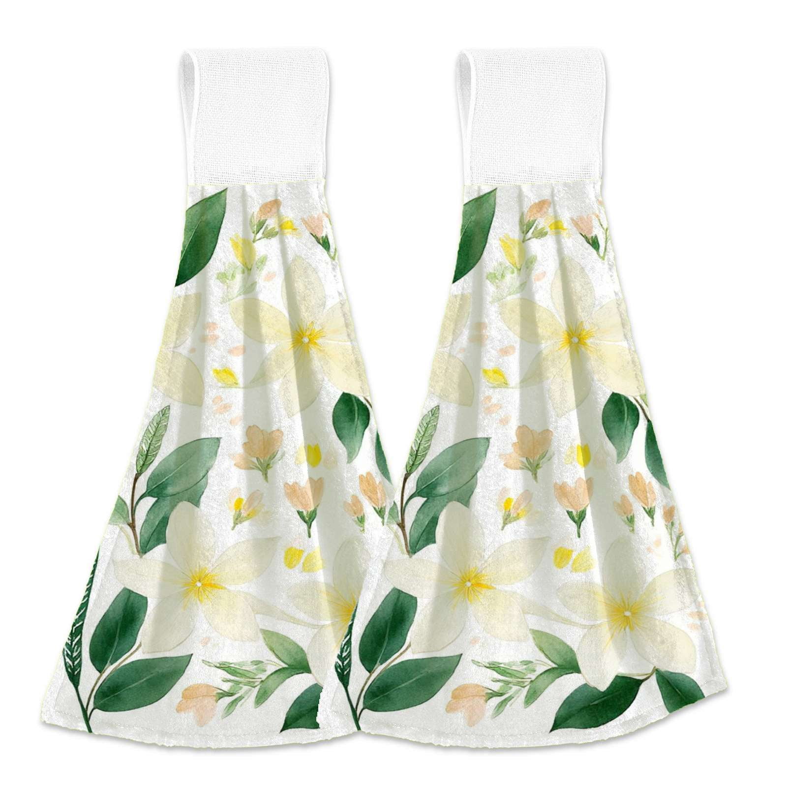 Elegant watercolor floral design art Hanging Kitchen Hand Towels Sets ...
