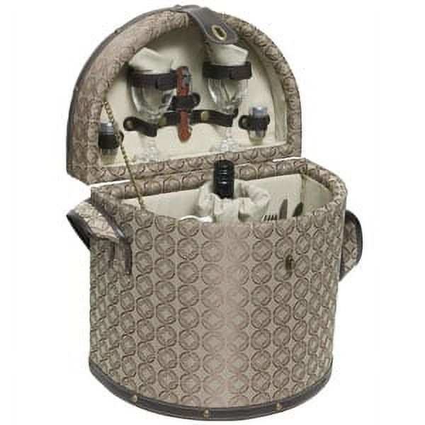 Elegant wooden picnic carrier with service for two - PB1-3415 - Walmart.com