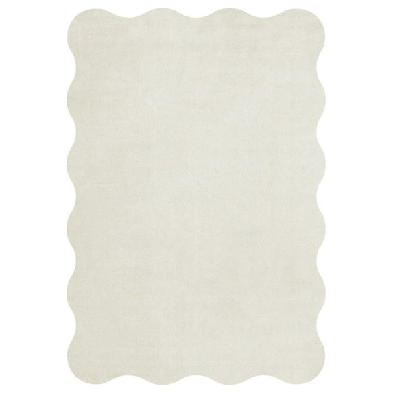 Elegants Hand Tufted Woollen Rugs Scallop Rug Bone White Available In ...