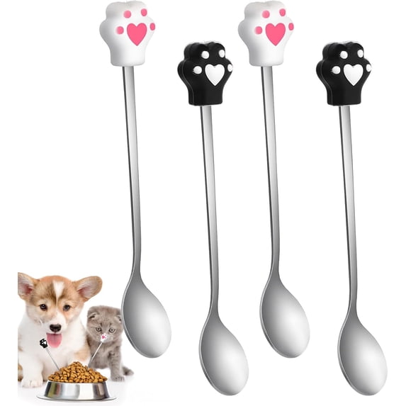 Elegaperma 4pcs Cat Spoons for Wet Food,5.9 In Long Handle Pet Food ...