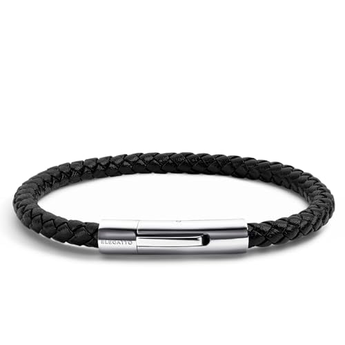 Elegatto Elagio Premium Braided Leather Bracelet for Men | Full-Grain ...