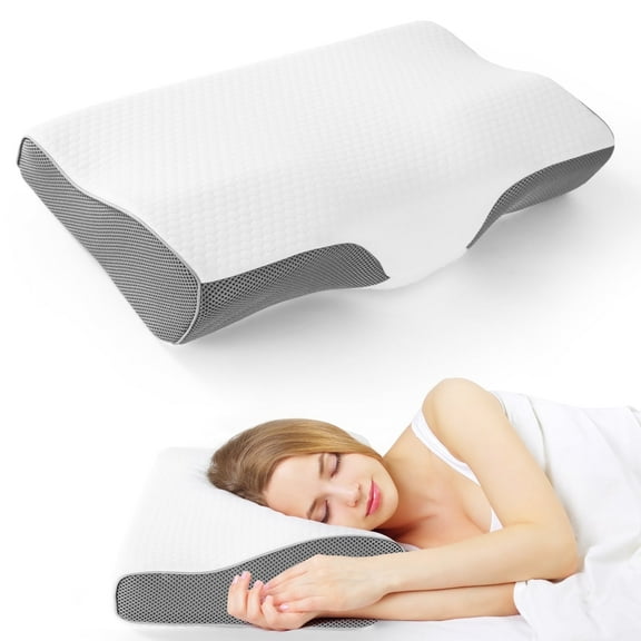 Cervical Pillow for Neck Pain Relief, Memory Foam Pillow, Ergonomic ...