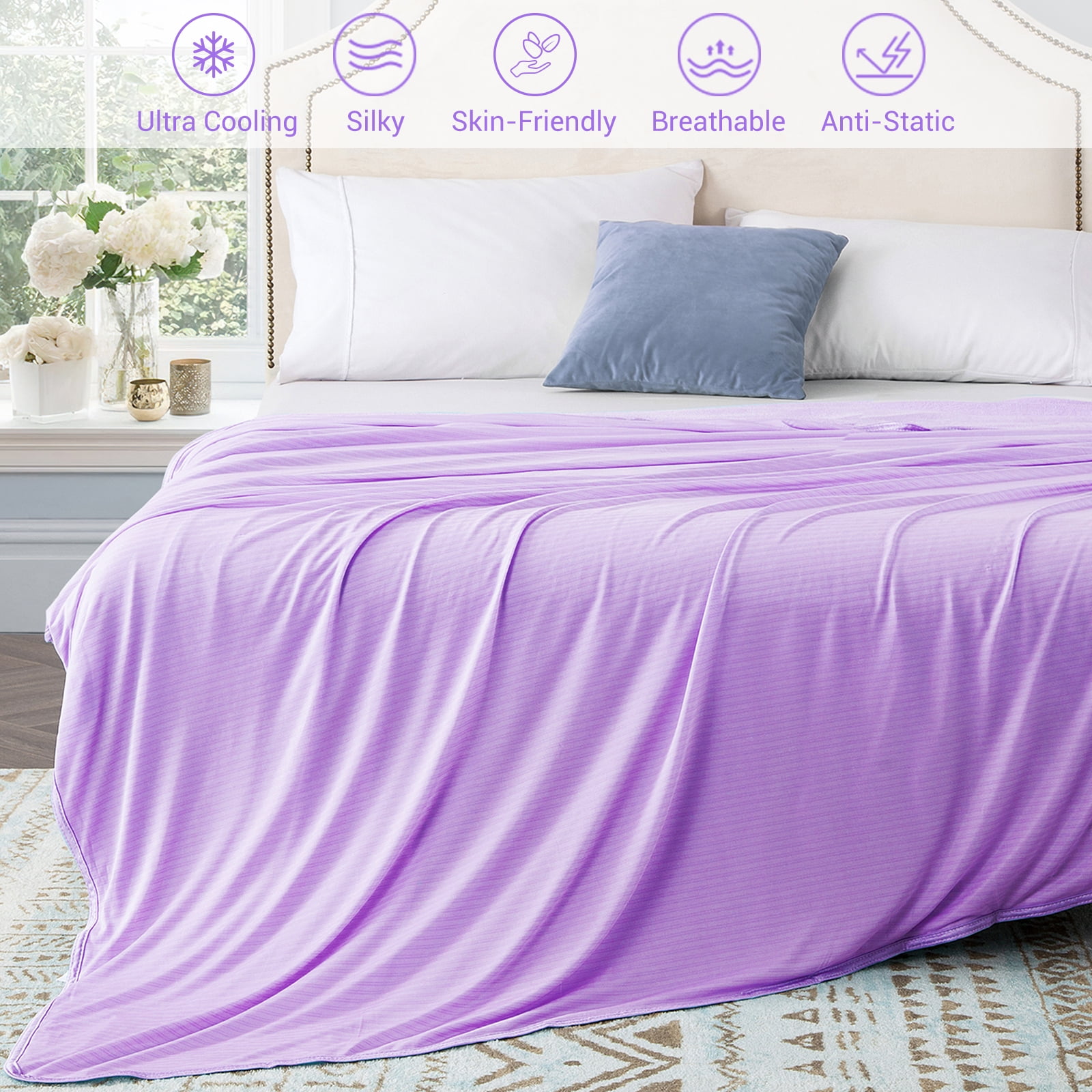 Elegear Cooling Blanket, Twin Size Breathable Double-Sided Lightweight ...