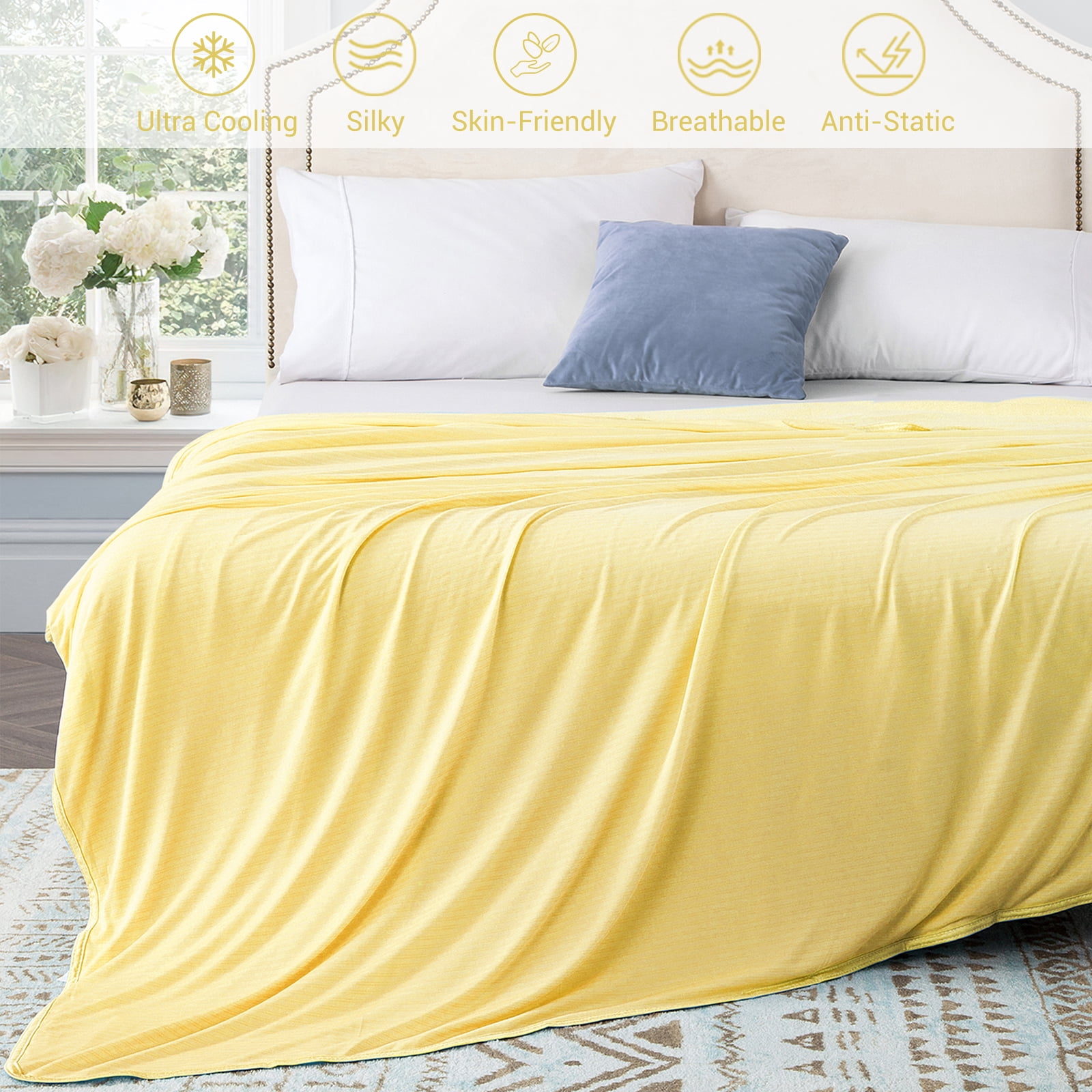 Elegear Cooling Blanket, Twin Size Breathable Double-Sided Lightweight ...