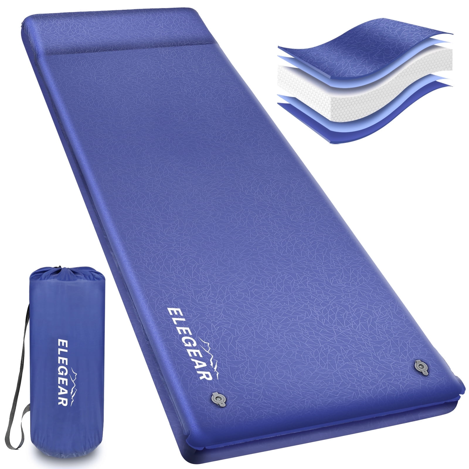 "Elegear Self Inflating Pad, 3.1"" Foam, Fast 20s Inflation, 4-Season ...