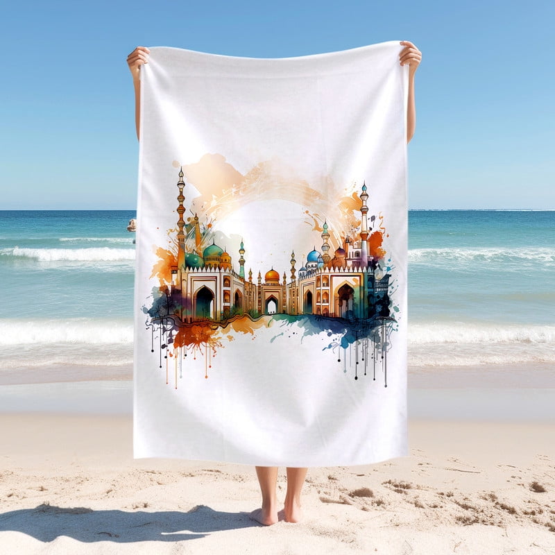 Elegent Beach Blanket ，Saudi Arabian Holy City Inspired Pattern，Quick ...
