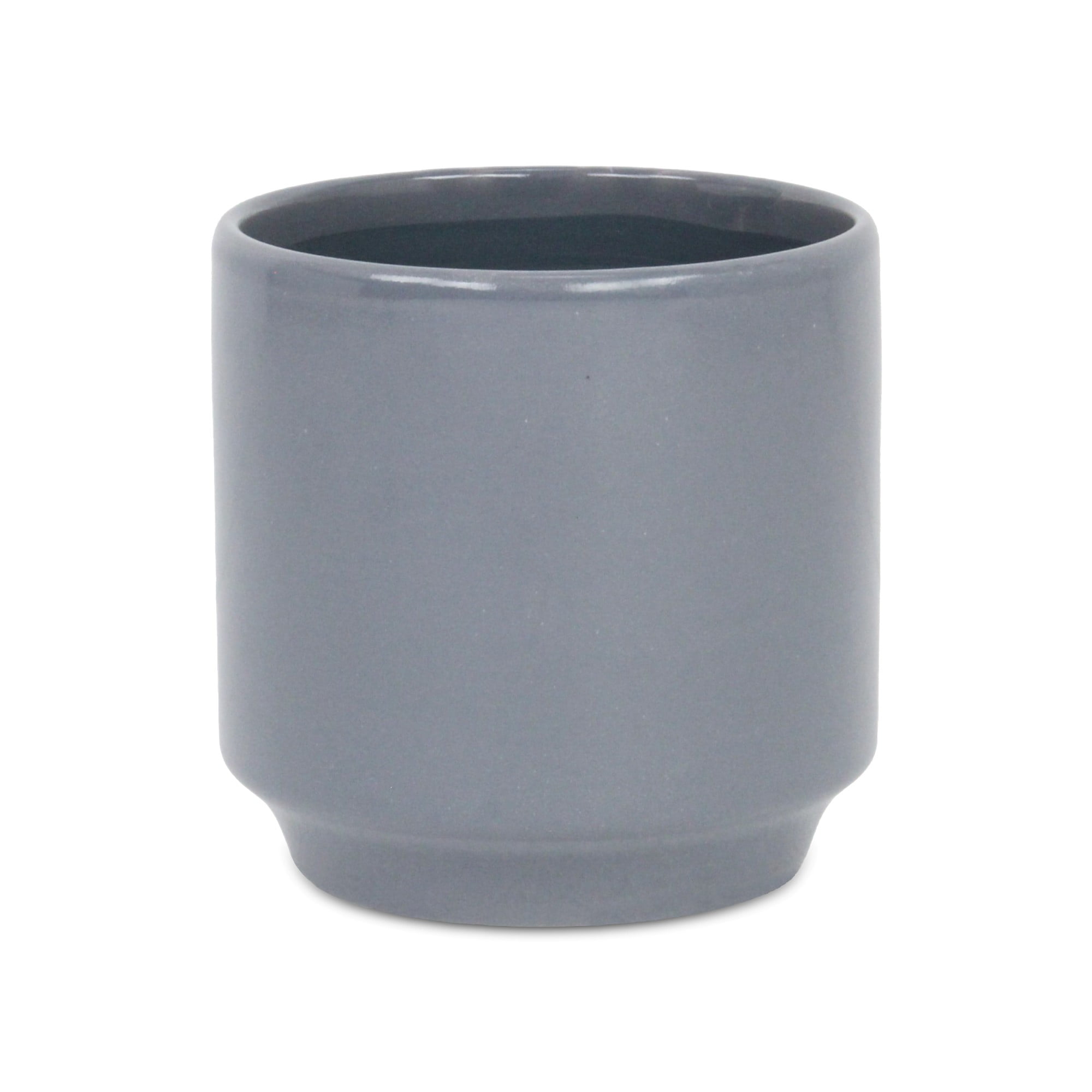 Elegora Straight Side Solid Color Ceramic Pot - Large - Gray - Walmart ...