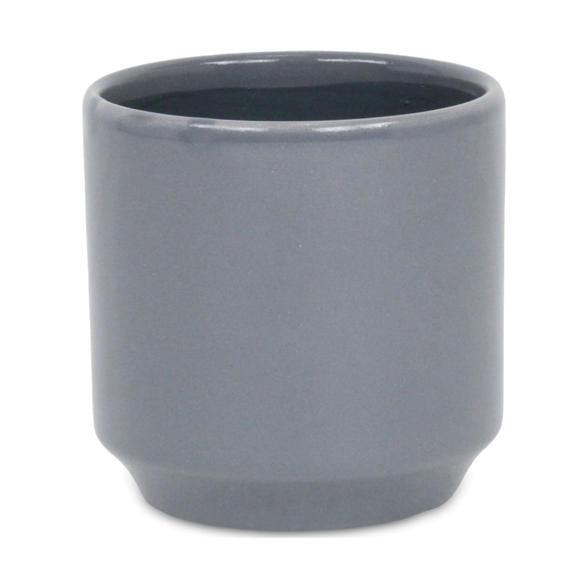 Elegora Straight Side Solid Color Ceramic Pot - Medium - Gray - Walmart ...
