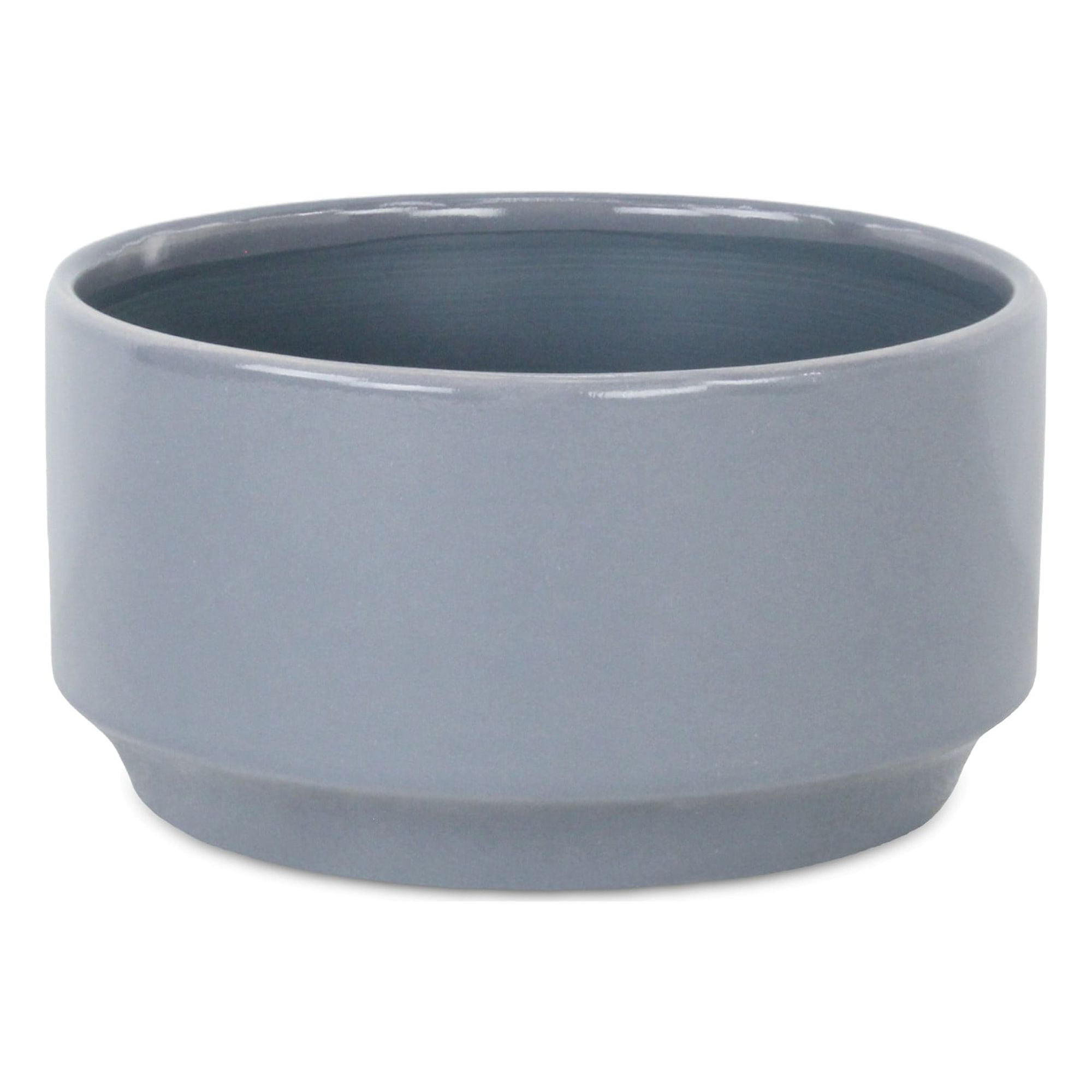 Elegora Wide Round Straight Side Ceramic Pot - Large - Gray - Walmart.com