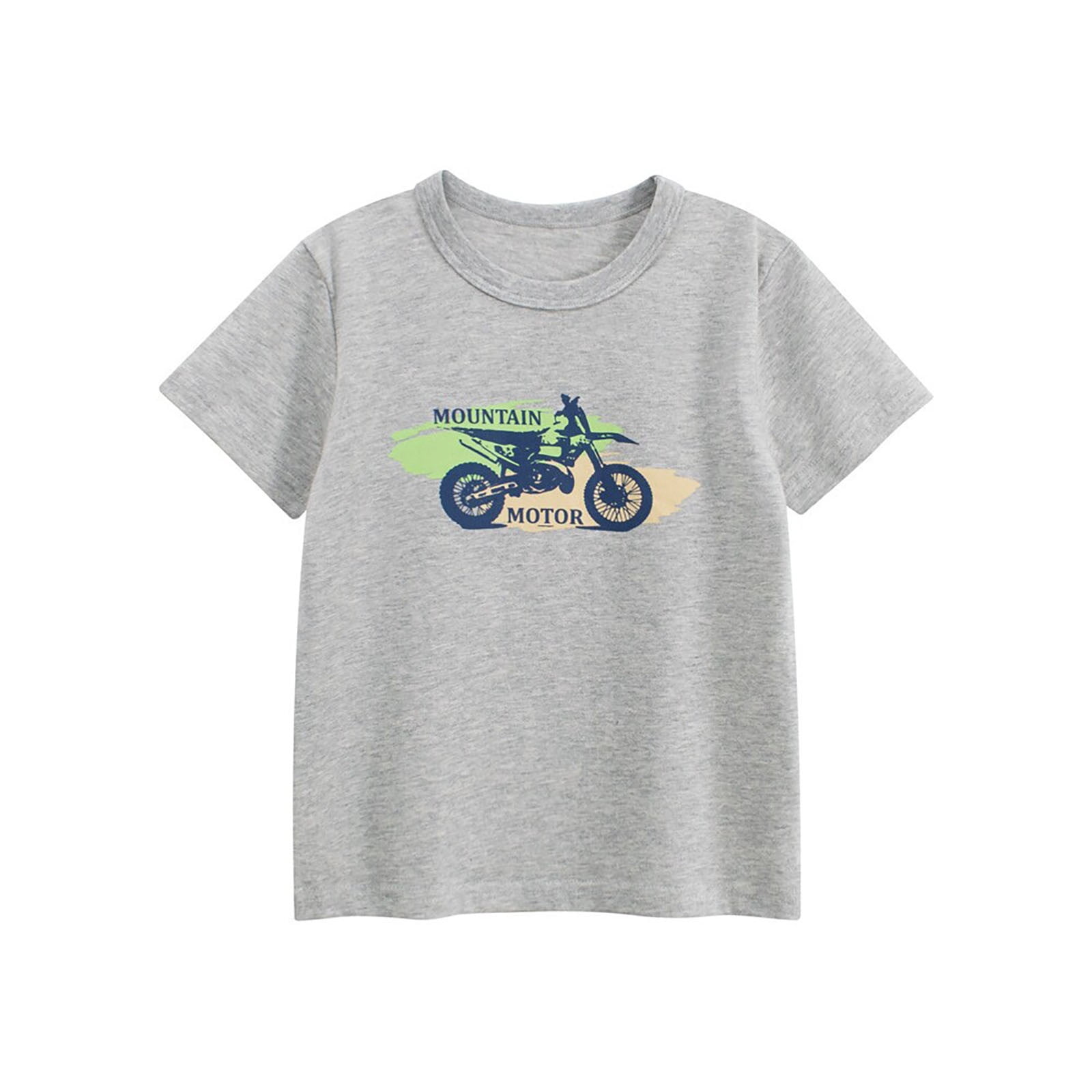 Elegyee Big Boys Summer Tee Motorcycle Print Short Sleeve Round Neck ...