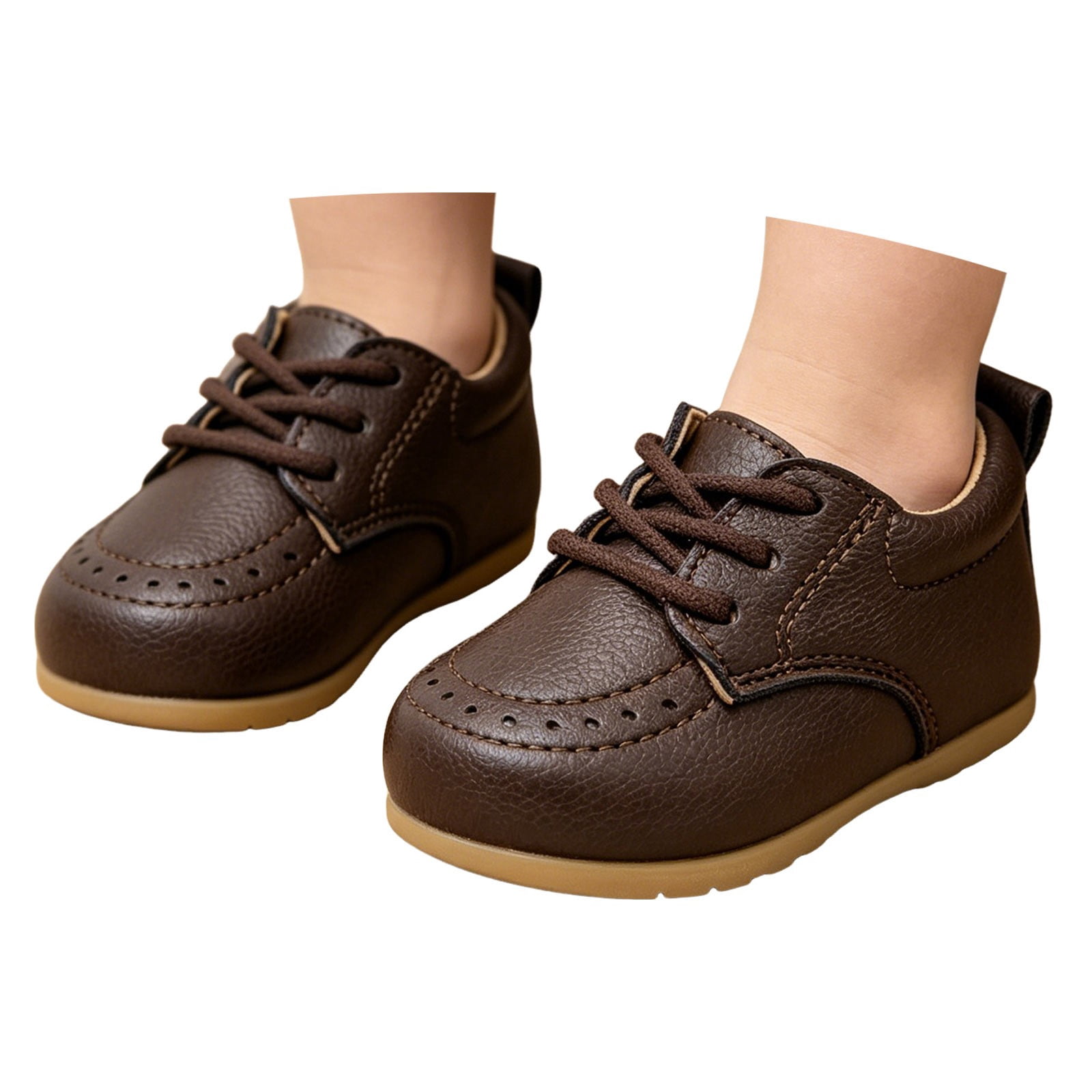 Elegyee Boys Casual Sneakers Solid Lace-Up Flat Soft Sole Shoes for ...