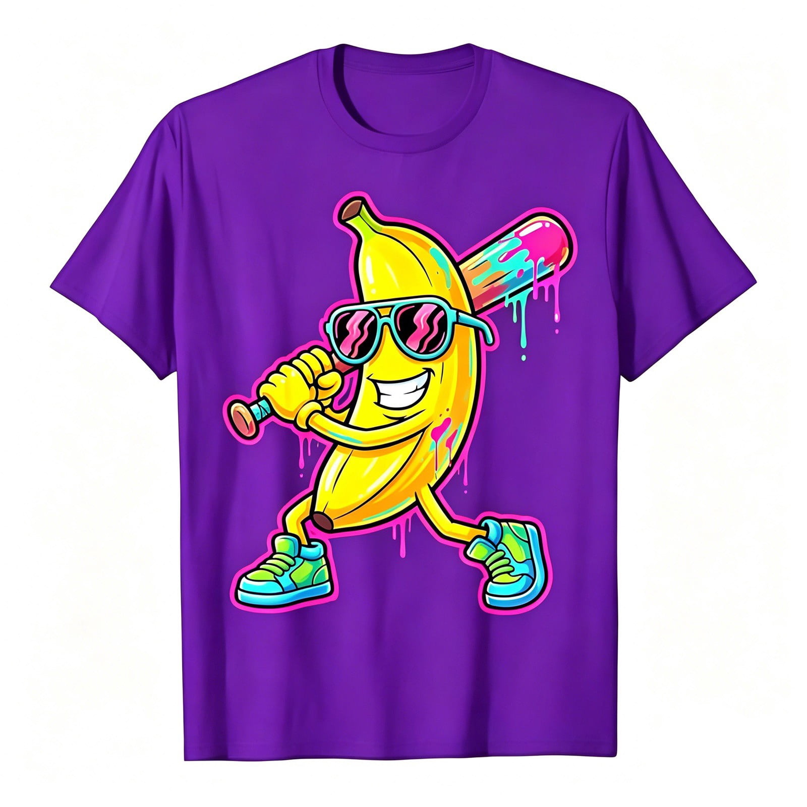 Elegyee Boys Summer Cute T Shirt Casual Cartoon Banana Print Round Neck ...