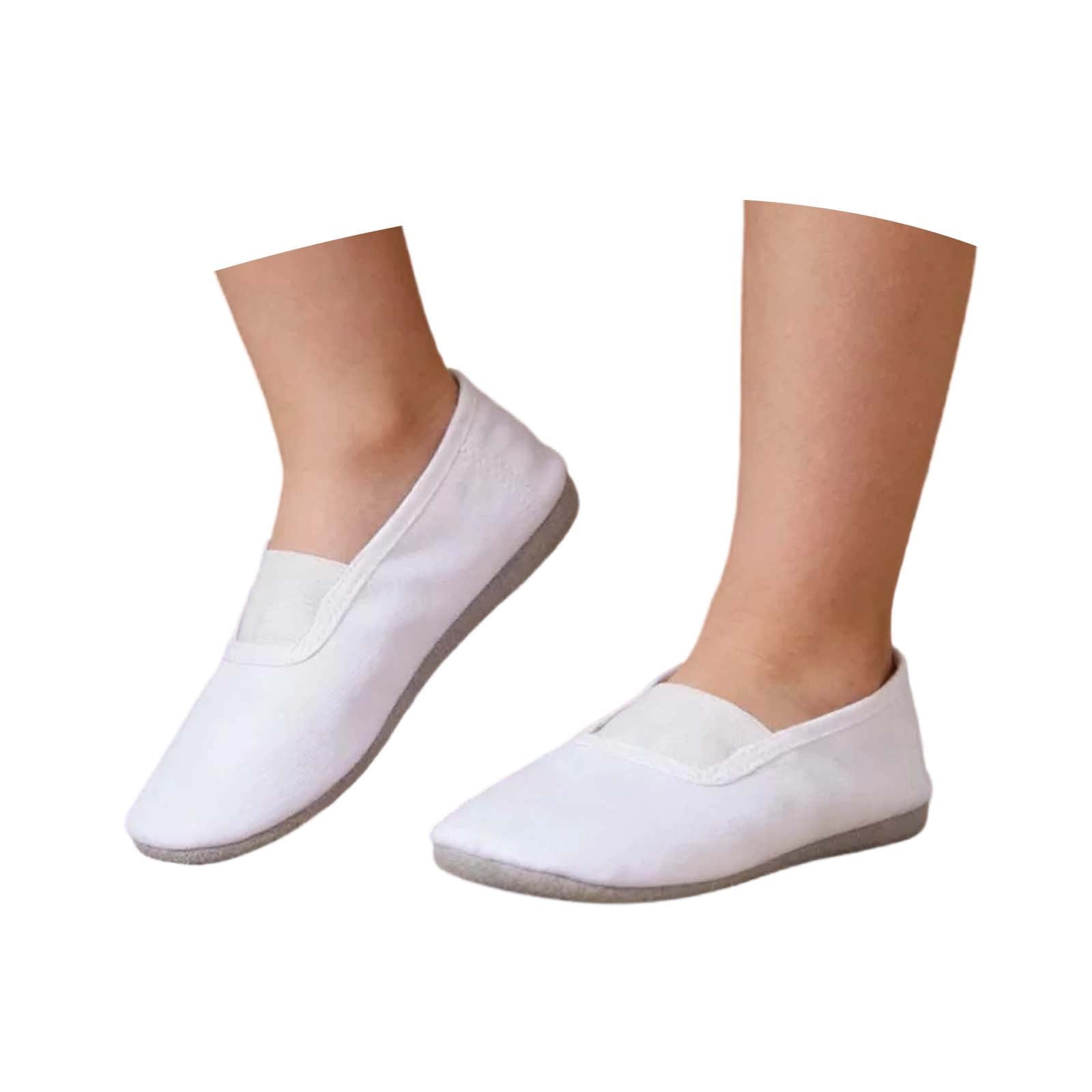 Elegyee Girls Gymnastics Ballet Dance Shoes Solid Color No-Tie ...
